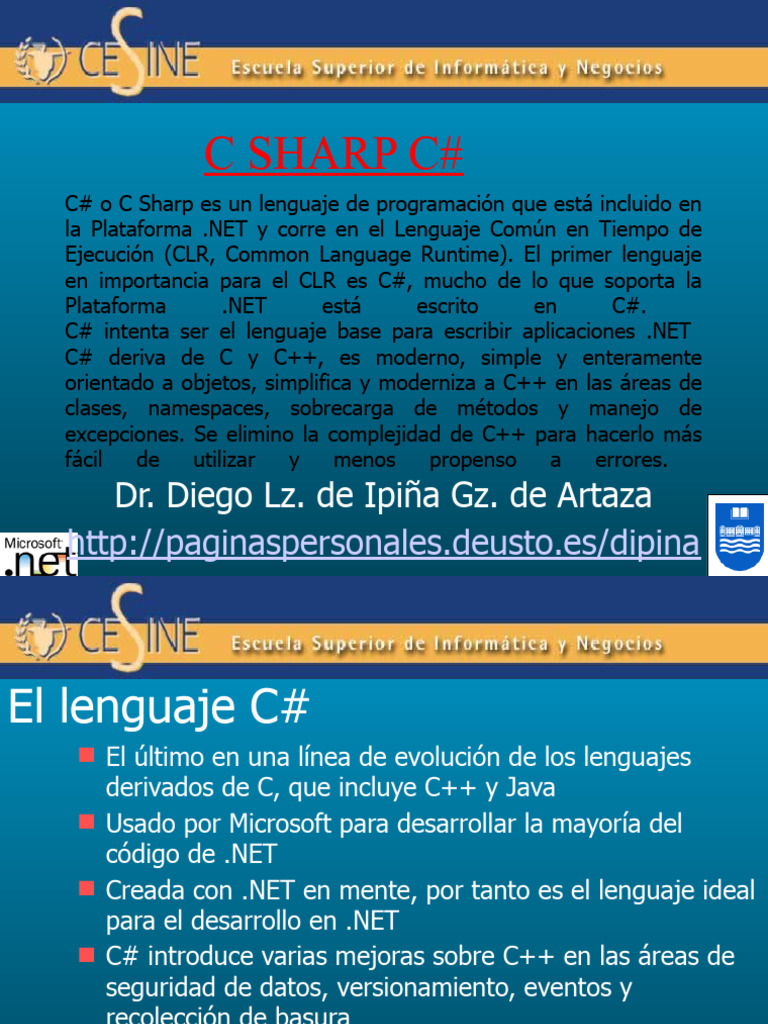 Csharp | PDF | C Sharp (lenguaje de programación) | .NET Framework Csharp | PDF | C Sharp (lenguaje de programación) | .NET Framework
