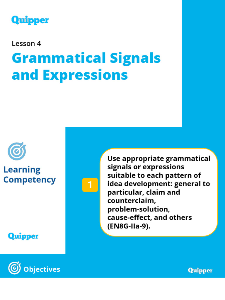 English 8_Unit 7_Lesson 4_Grammatical Signals and Expressions | PDF