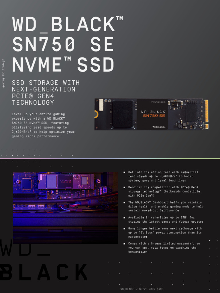 WD_BLACK SN750 SE NVMe SSD - Data Sheet | PDF | Solid State Drive ...