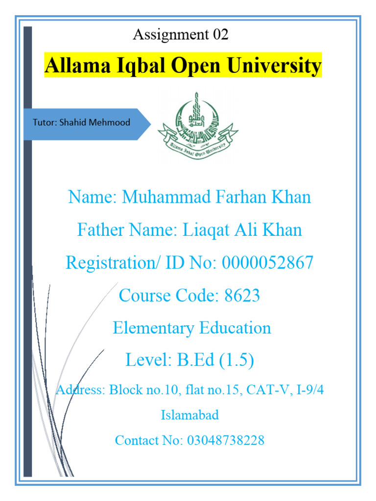 Assignmen 02 8623 | PDF | Multiple Choice | Question