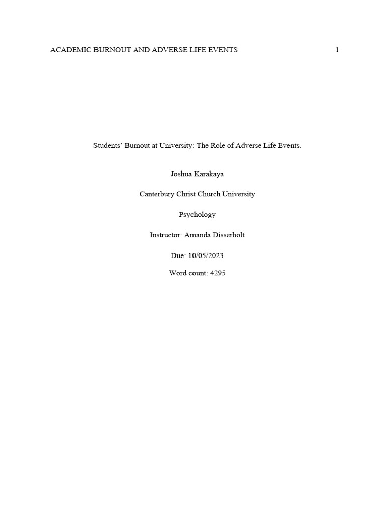 Dissertation Final Pdf Occupational Burnout Linear Regression