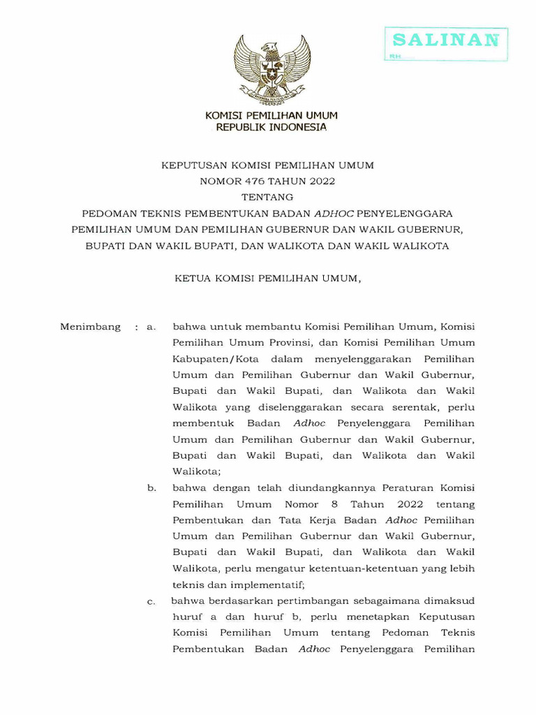 Kkpu 476 2022 | PDF | Pengelolaan Keuangan & Uang | Teknologi & Rekayasa