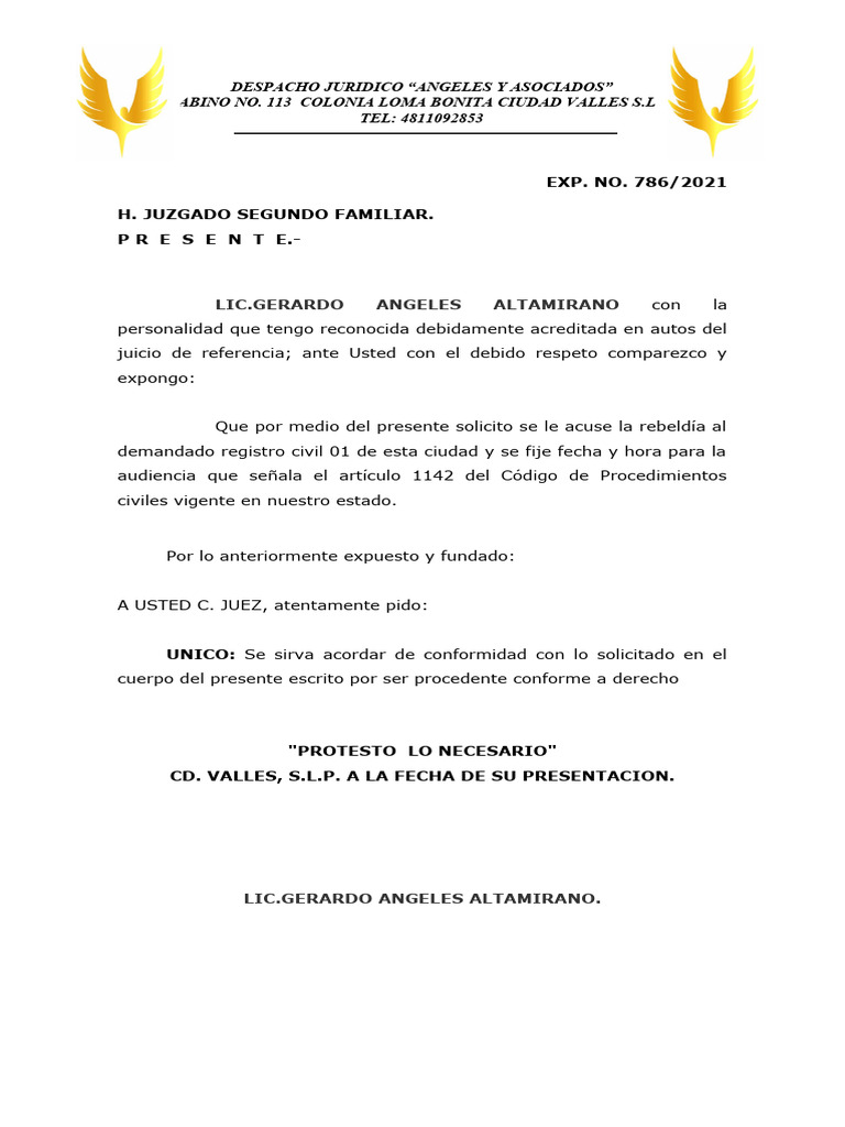 Acuse de Rebeldia | PDF