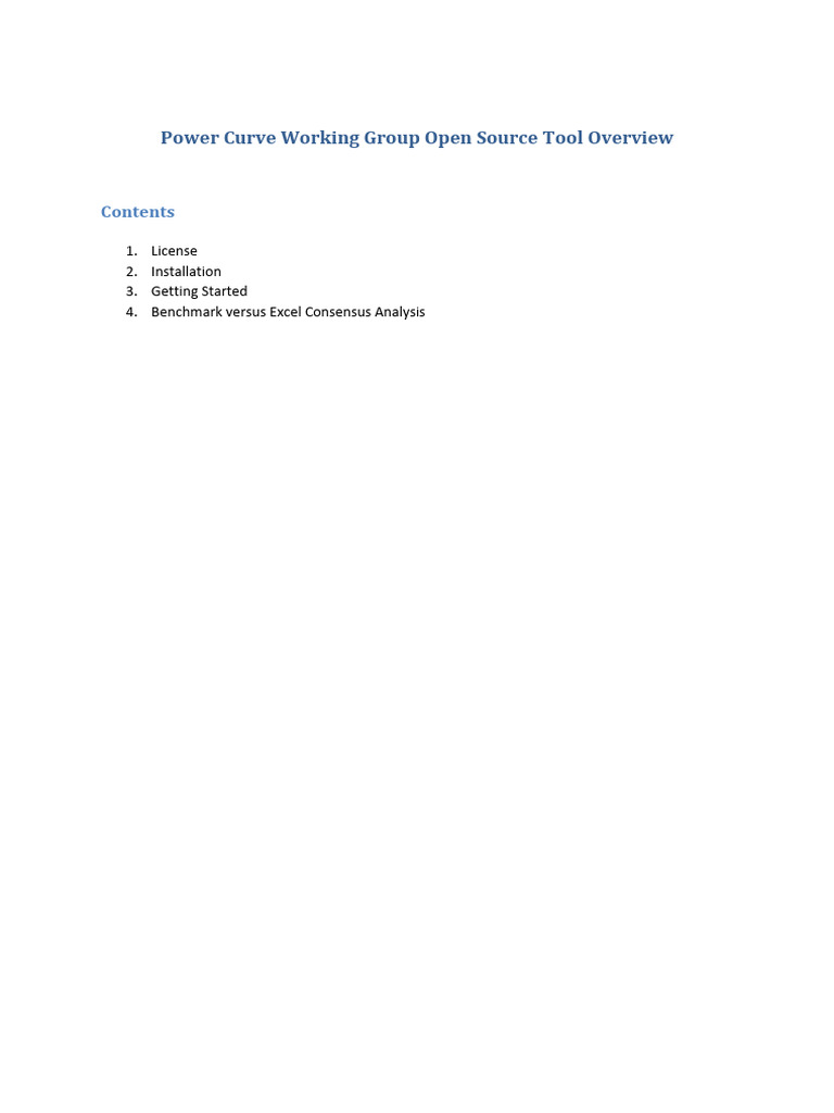 Power Curve Working Group Open Source Tool Overview | PDF | License ...