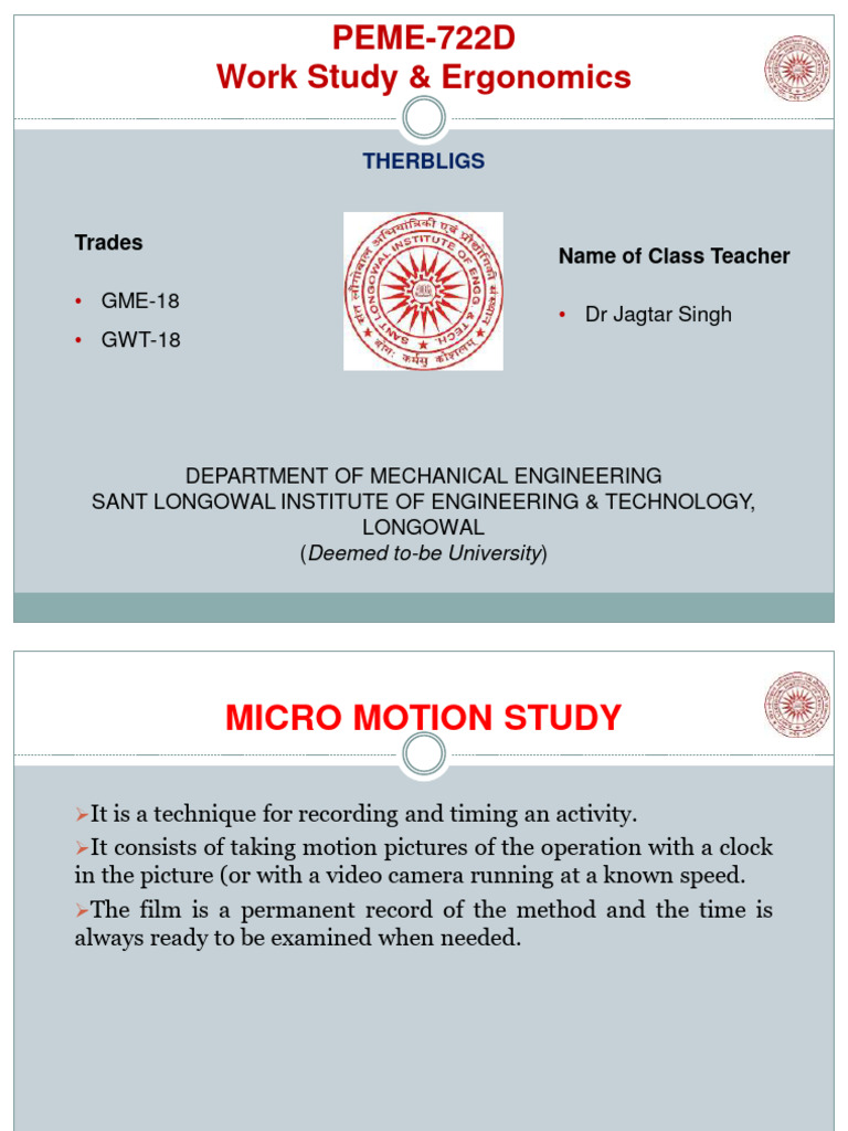 Lecture 15-16 (Therbligs) | PDF