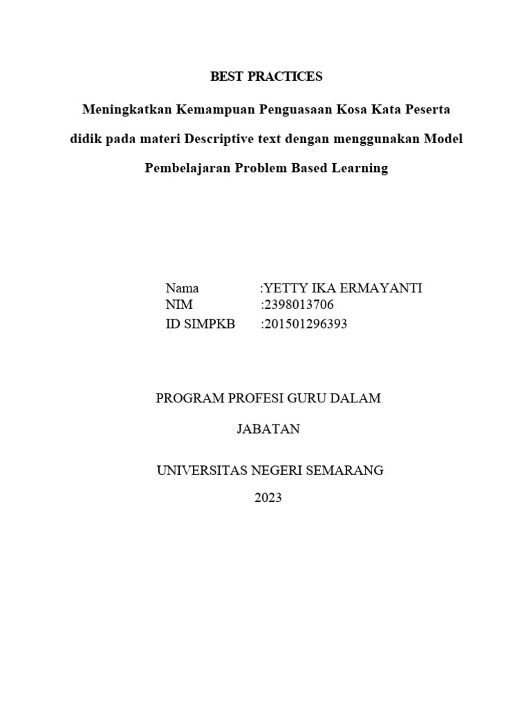 BEST PRACTICE Yetty Pros | PDF