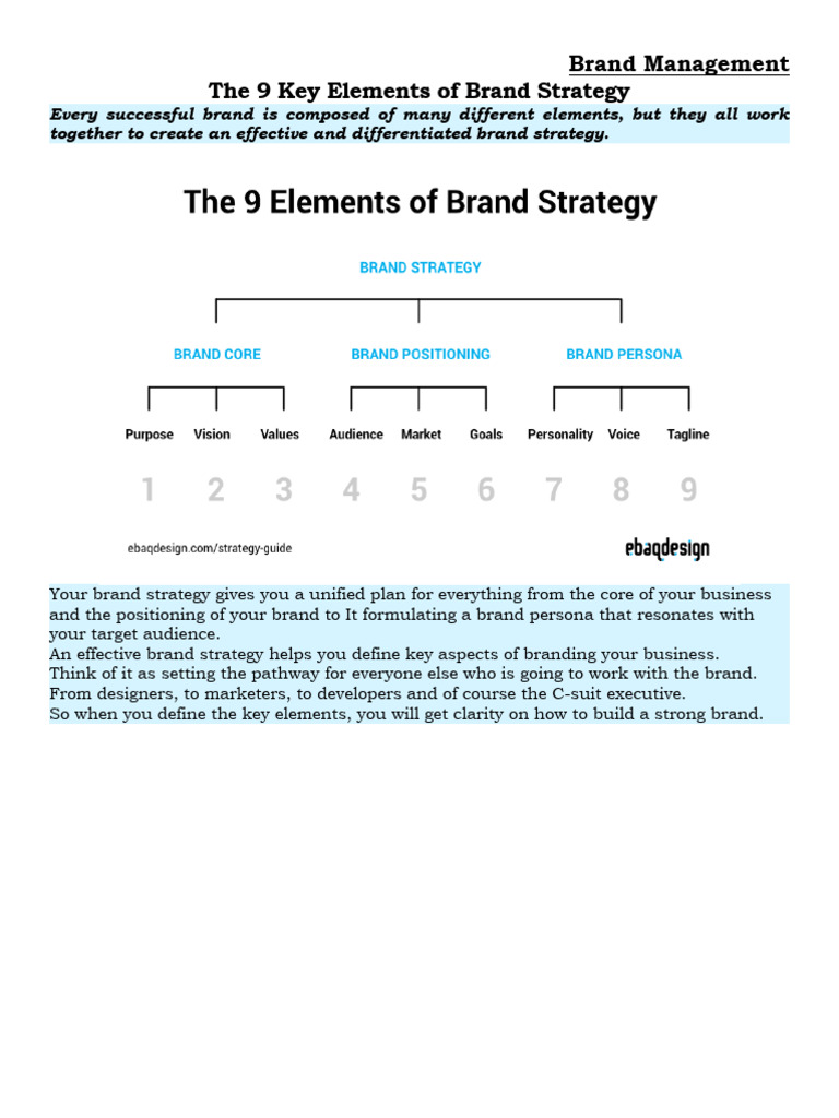9 Essential Brand Strategy Elements | PDF | Brand | Target Audience