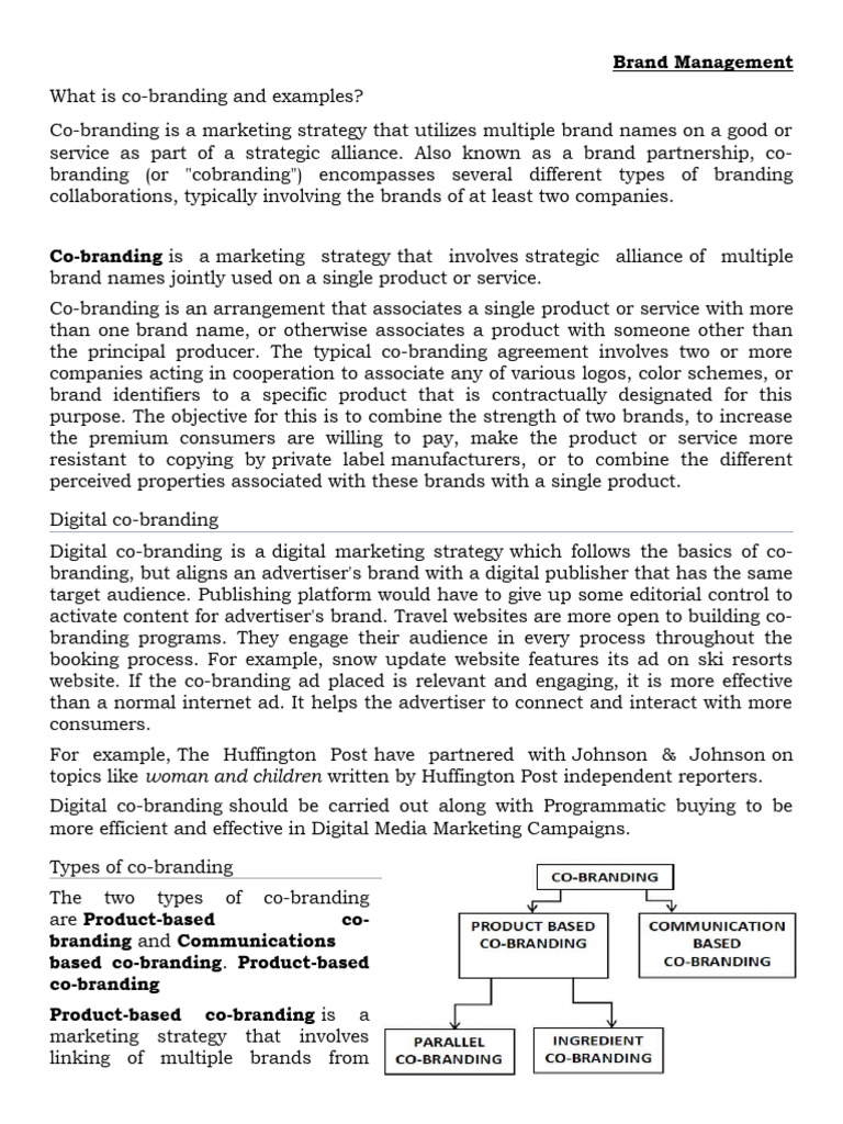 What is Co-branding | PDF | Marketing | Promotion And Marketing ...