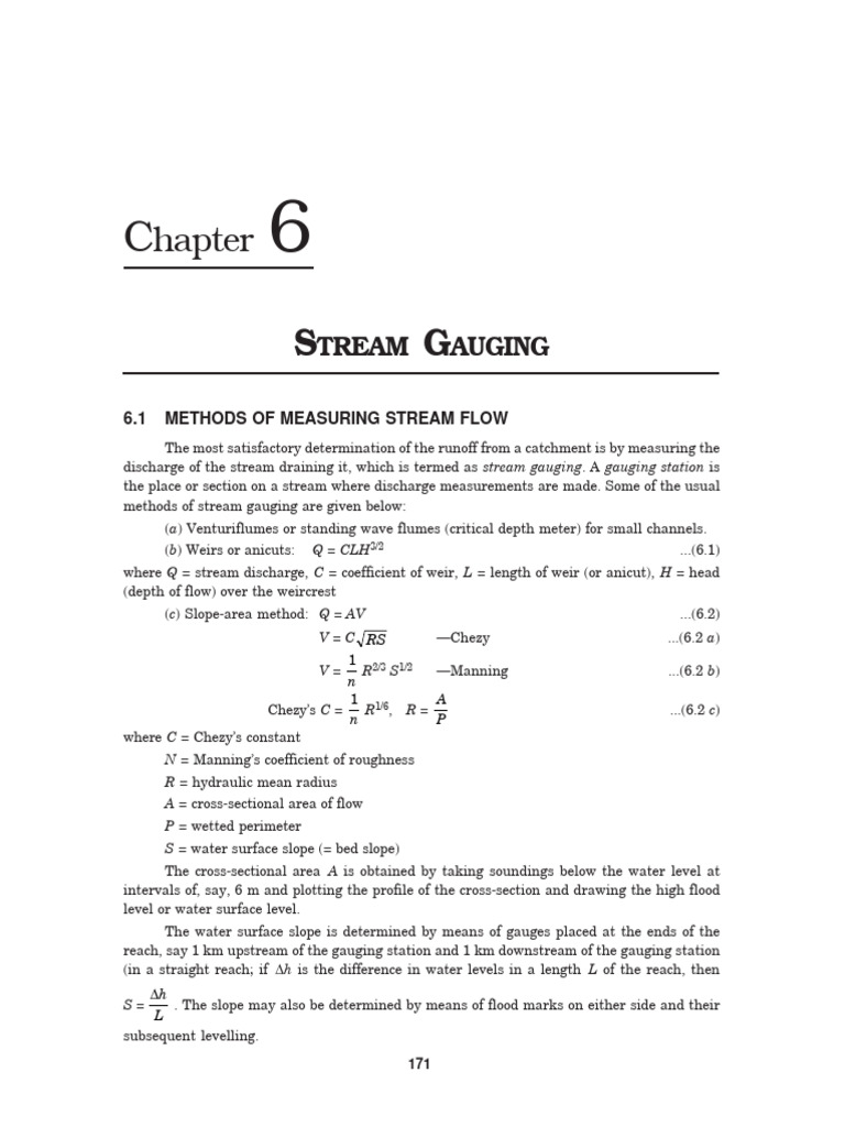 Stream Guaging | PDF | Discharge (Hydrology) | Physical Geography