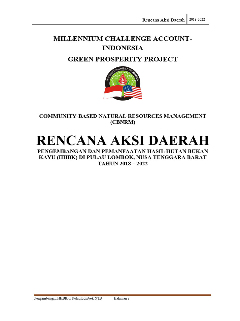 RENCANA AKSI DAERAH RAD HHBK Pulau Lombok | PDF | Bisnis | Sains ...