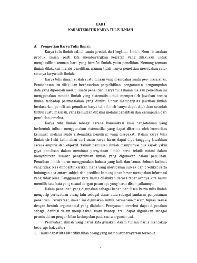 1 Karakteristik Penulisan Karya Ilmiah | PDF | Sains & Matematika