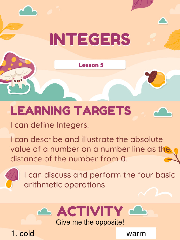 Introduction of Integers | PDF | Integer | Numbers