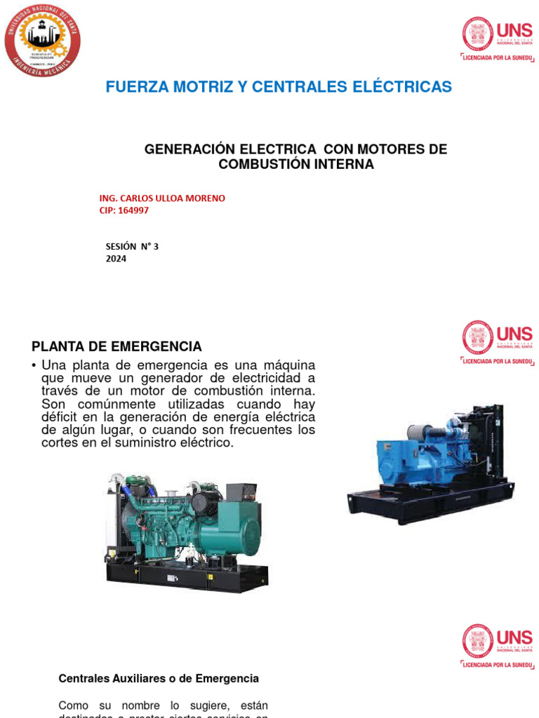 SESIÓN N°3.-Centrales eléctricas accionadas con motores de combustión interna (1) | PDF ...