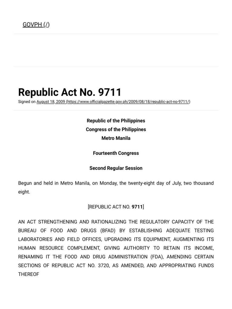 Republic Act No. 9711 - Official Gazette of The Republic of The ...