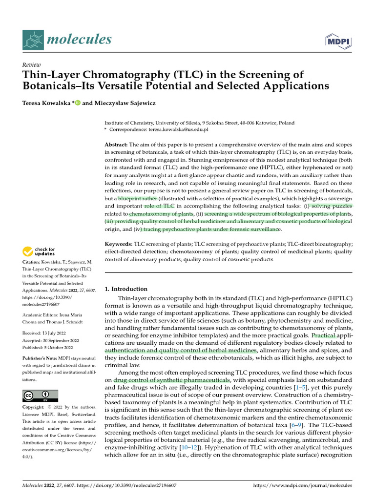 TLC and HPTLC | Download Free PDF | Thin Layer Chromatography | Chromatography