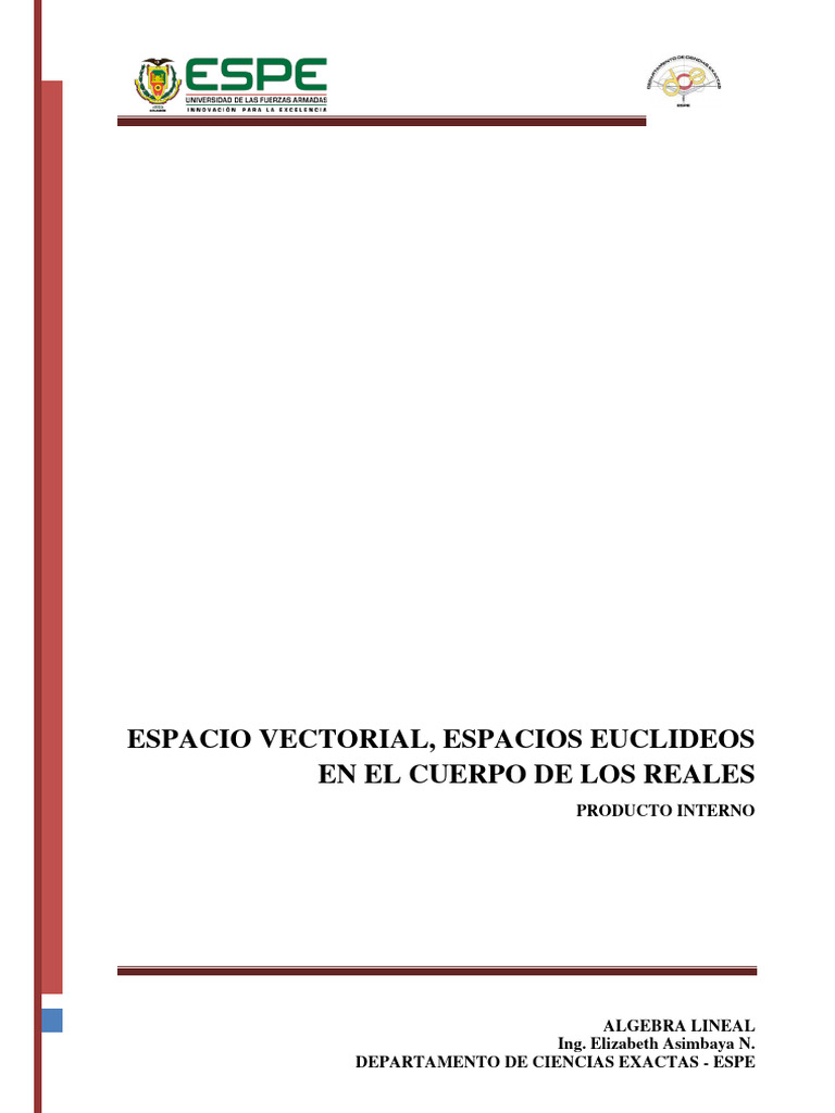 Espacio Vectorial Euclideo Clase 19 Iiu Pdf Base álgebra Lineal
