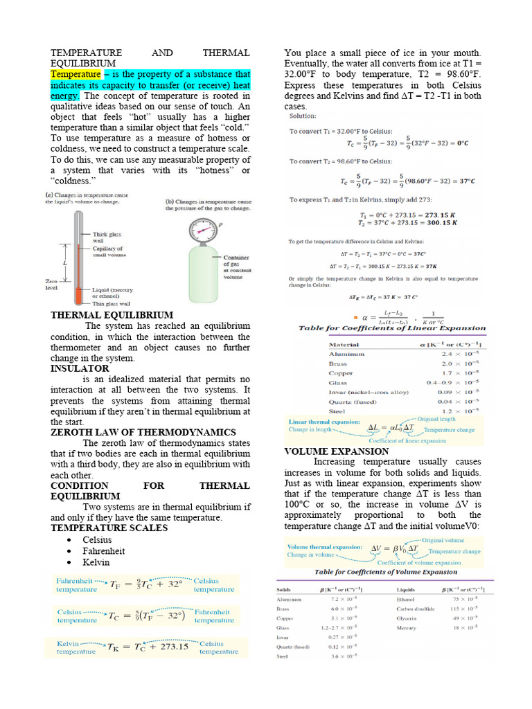 Understanding Temperature and Thermal Equilibrium | PDF | Pressure ...