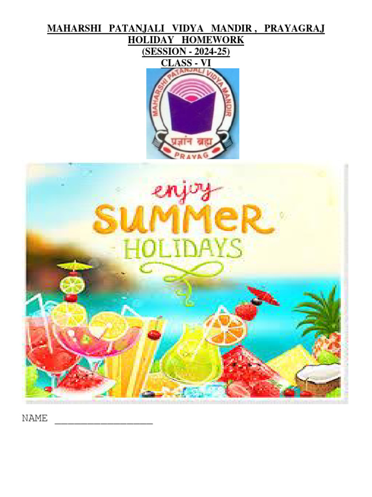 Holiday Homework Class VI | PDF | Treasure Island | Solubility