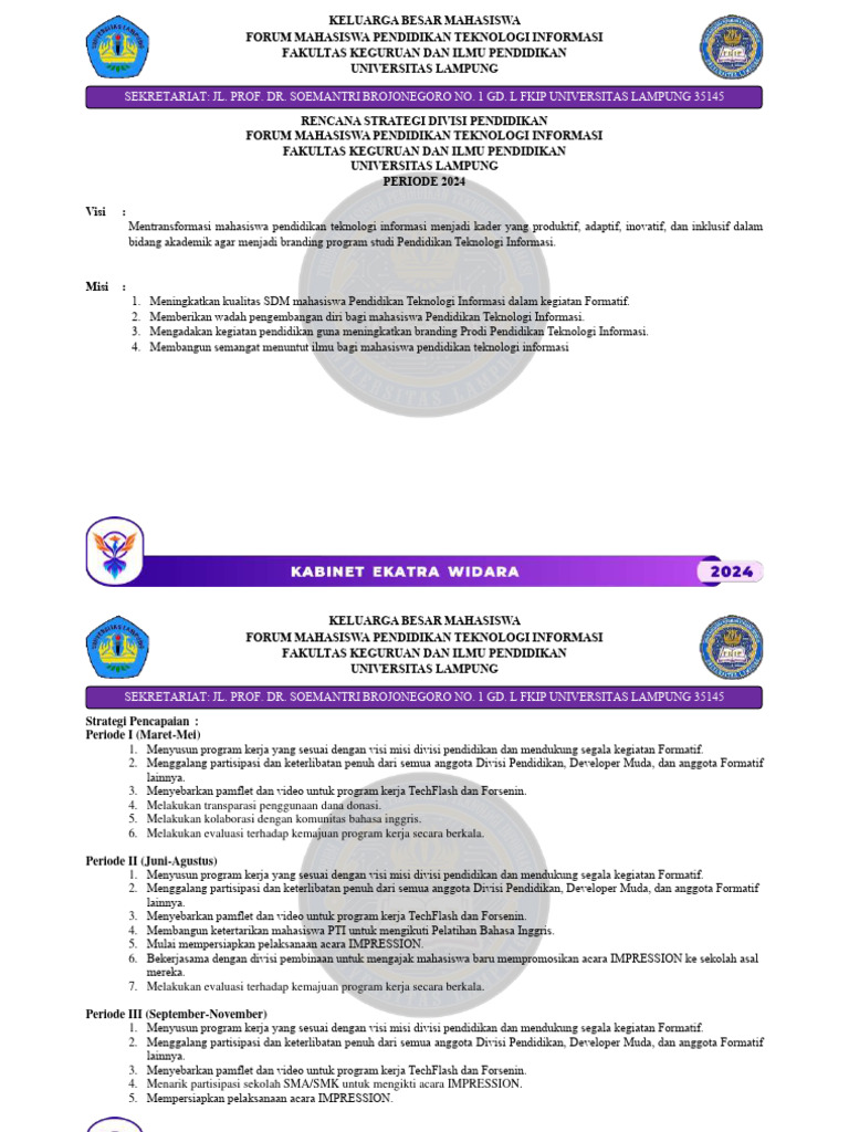 Renstra Divisi Pendidikan 2024 | PDF | Karier & Perkembangan | Bisnis