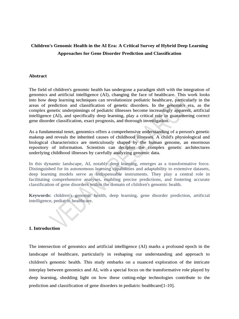 Review Manuscript_sample | PDF | Deep Learning | Genetic Disorder