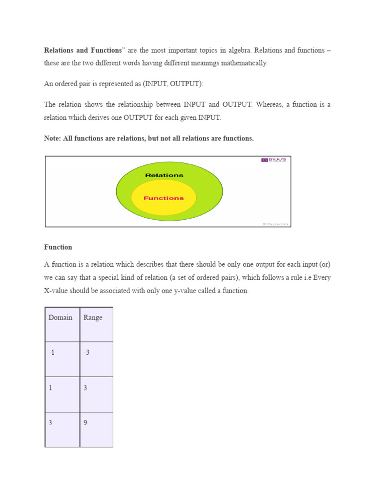 Understanding Relations and Functions | PDF | Function (Mathematics ...