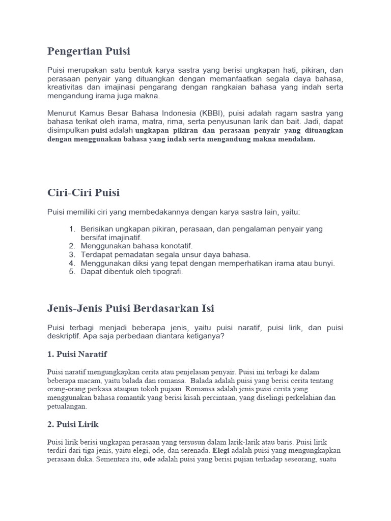 Panduan Dasar Mengenal Puisi | PDF | Puisi