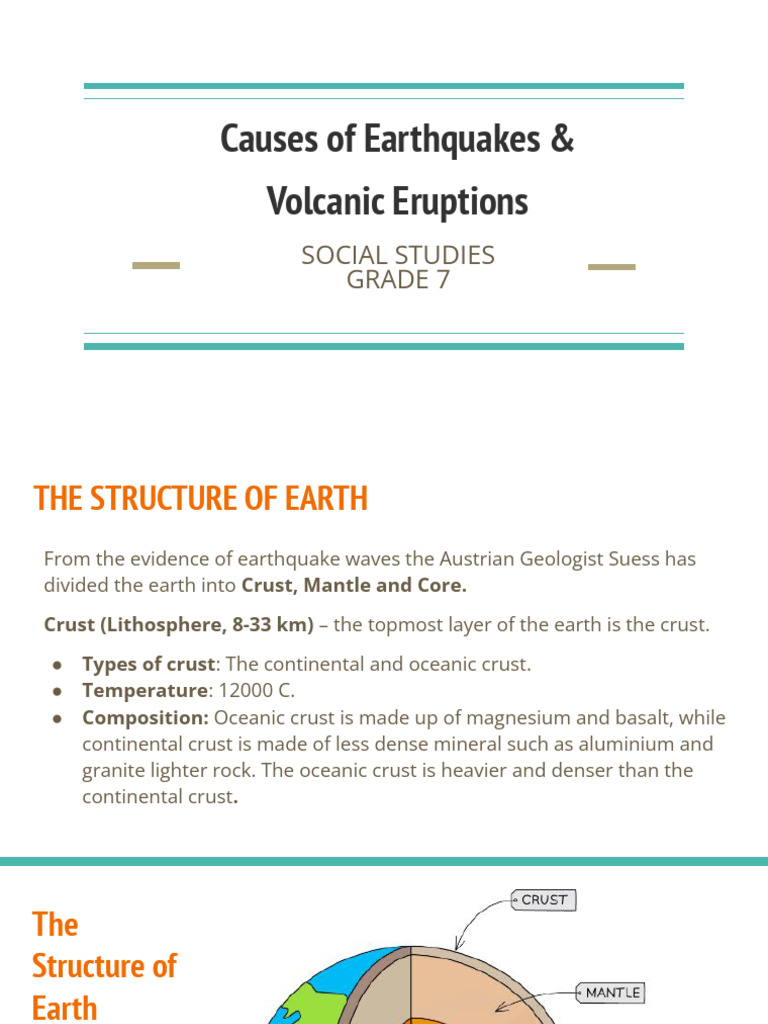 (MR Sae) - SC - Causes of Earthquakes & Volcanic Eruptions-1 | PDF ...