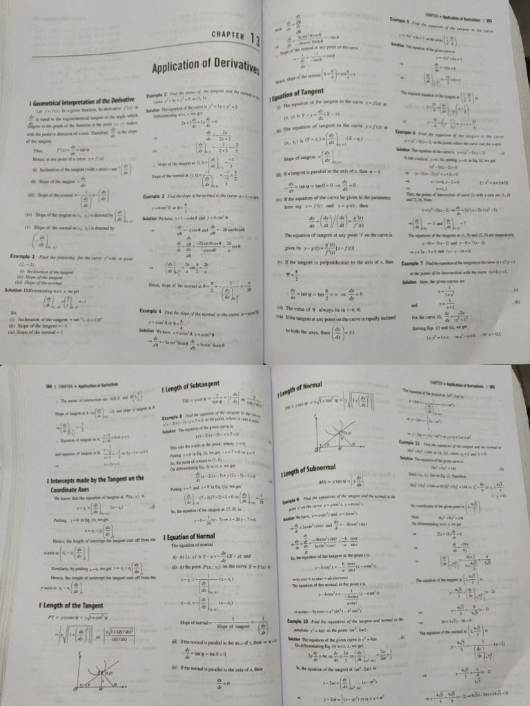 Application of Derivatives | PDF | Slope | Tangent