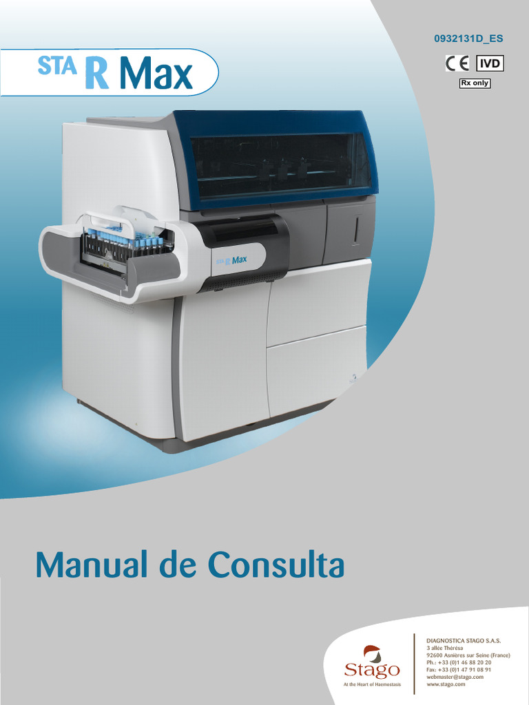 Manual - Sta R Max | PDF | Laboratorios | Dispositivo médico