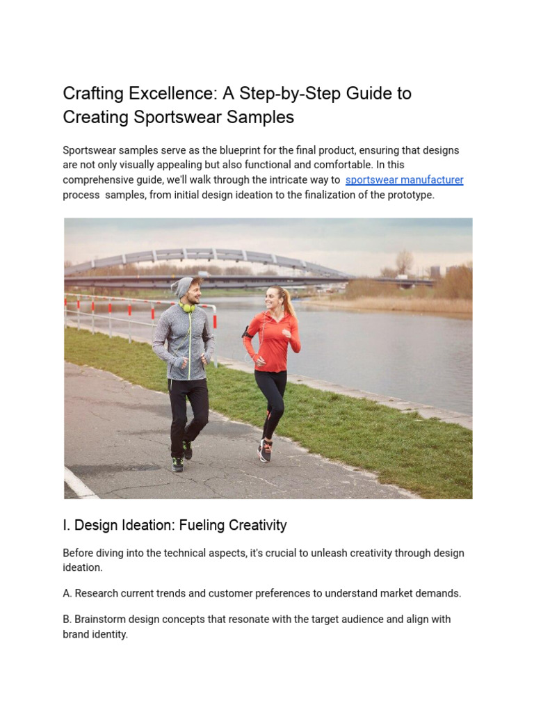 Guide to Creating Sportswear Samples | PDF | Prototype | Design