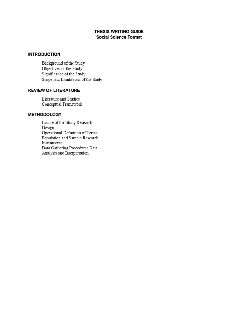 Thesis Writing Guide Social Format 2024 | PDF | Sampling (Statistics ...