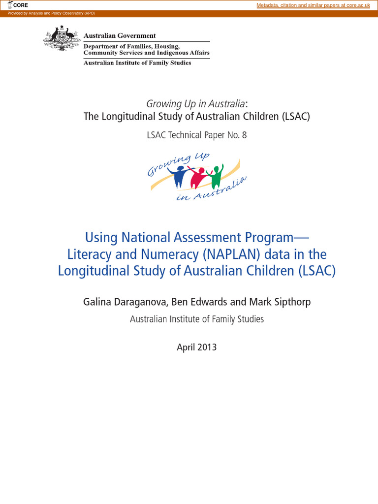 Using National Assessment Program - Literacy and Numeracy (NAPLAN) Data ...