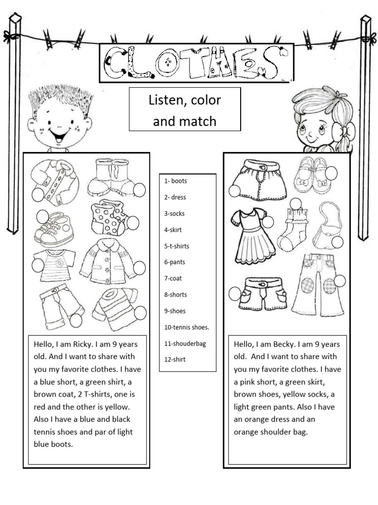 Clothes Listen Colour and Match | PDF | Cooking, Food & Wine