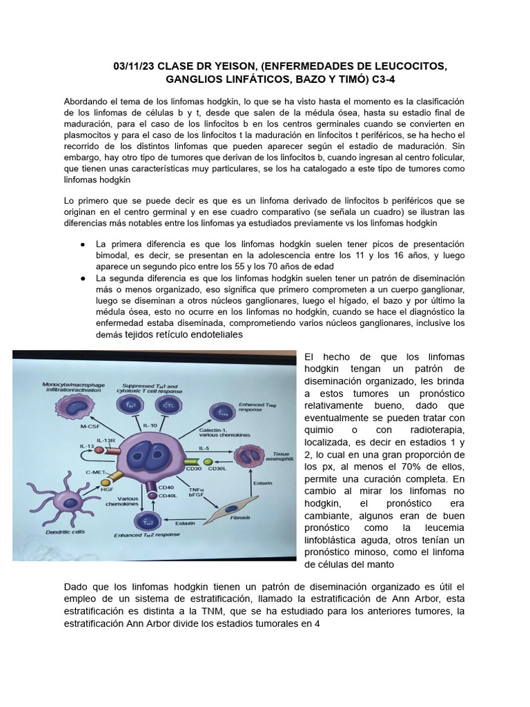 03 - 11 - 23 Clase DR Yeison, (Enfermedades de Leucocitos, Ganglios ...