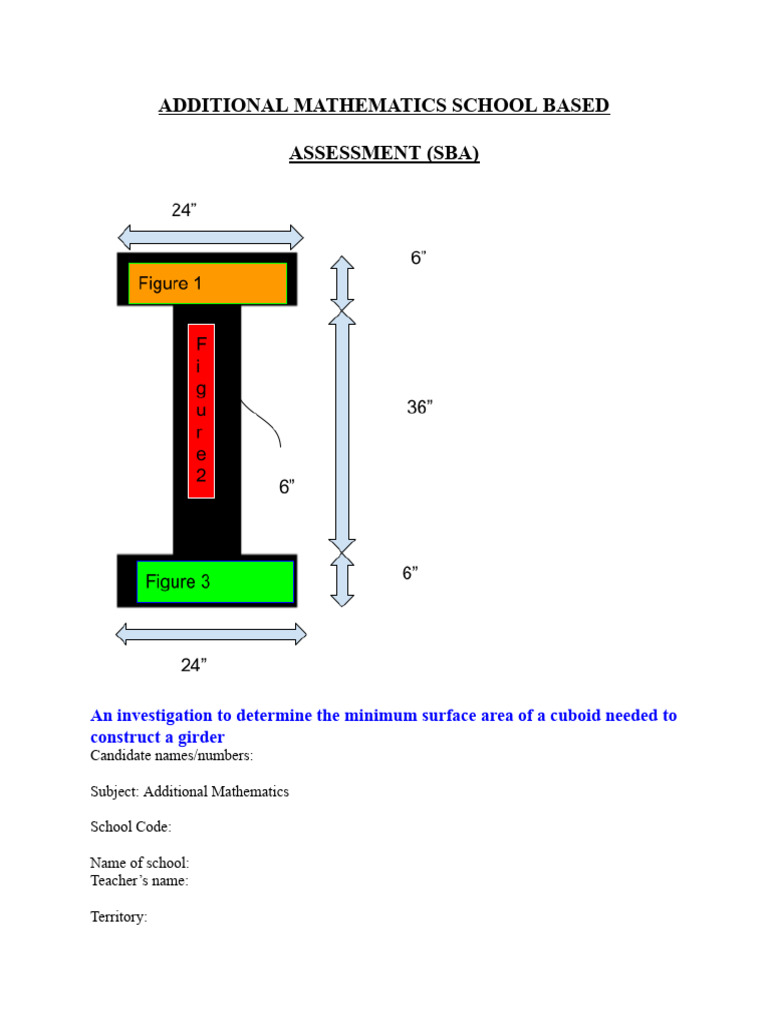 Additional Mathematics Sba | PDF | Area | Volume