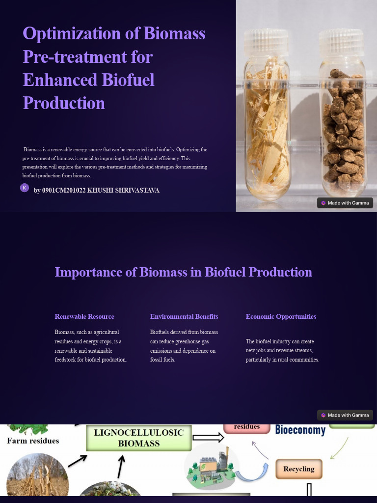 Optimization of Biomass Pre Treatment For Enhanced Biofuel Production ...