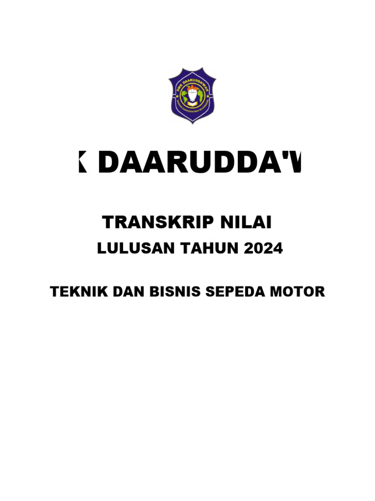 Aplikasi Transkrip Nilai 2023-2024 | PDF