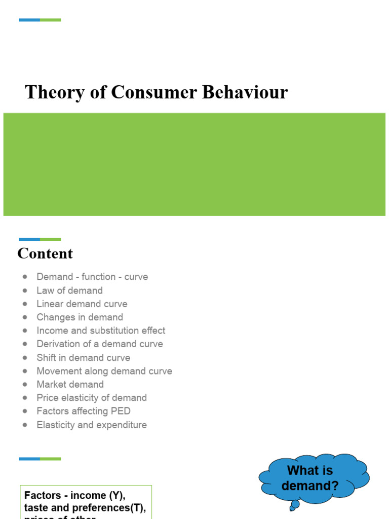 Theory Of Consumer Behaviour 1 Pdf Demand Demand Curve