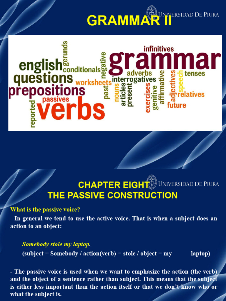 CHAPTER 8 - The Passive Voice - Grammar II | PDF | Subject (Grammar) | Verb