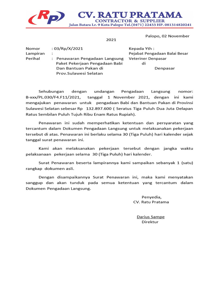 KOP SURAT RATU PRATAMA | PDF