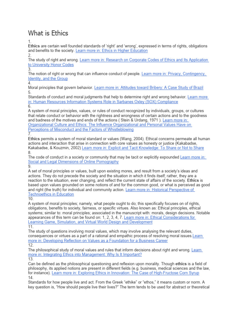 What Is Ethics and Academic Integrity | PDF | Academic Integrity | Morality