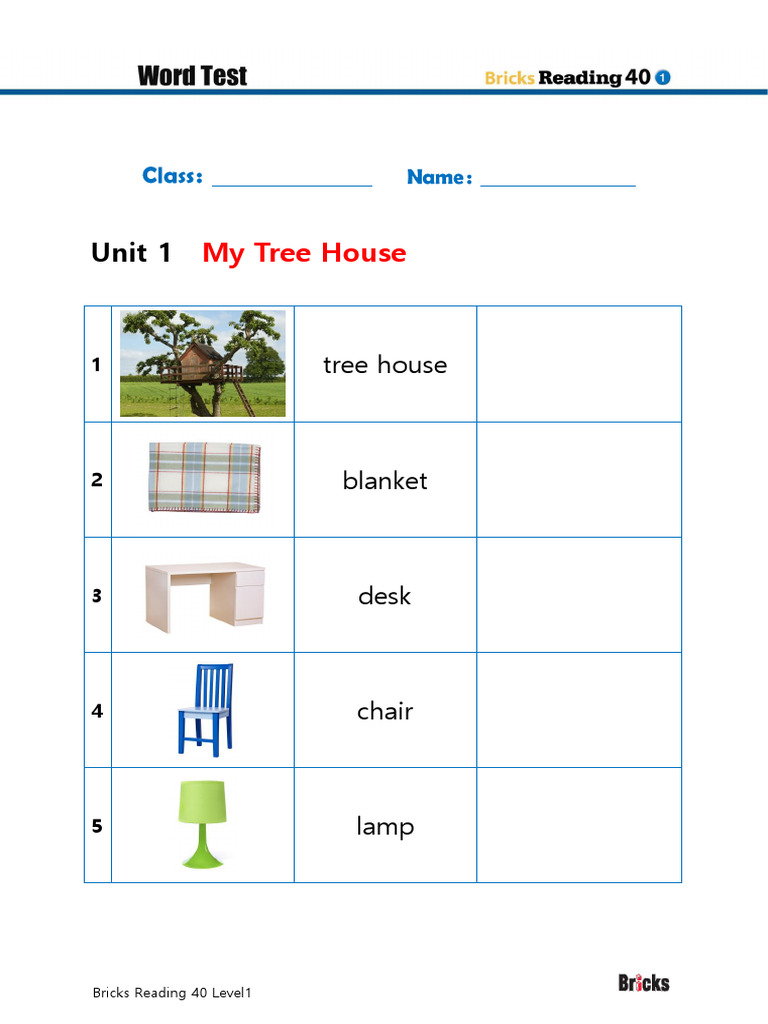 Bricks Reading Level 1 Answer Key | PDF