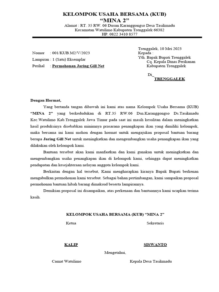 Proposal Kub Mina 2 Jaring 2 Inc | PDF