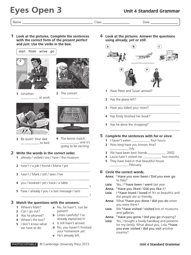 Unit 4: Present Perfect Grammar | PDF | Languages | Foreign Language ...
