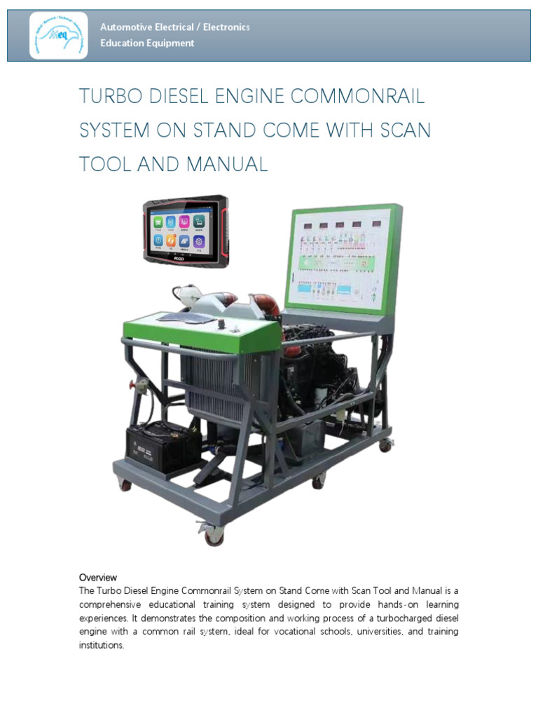 Turbo Diesel Engine Commonrail System On Stand Come With Scan Tool and ...