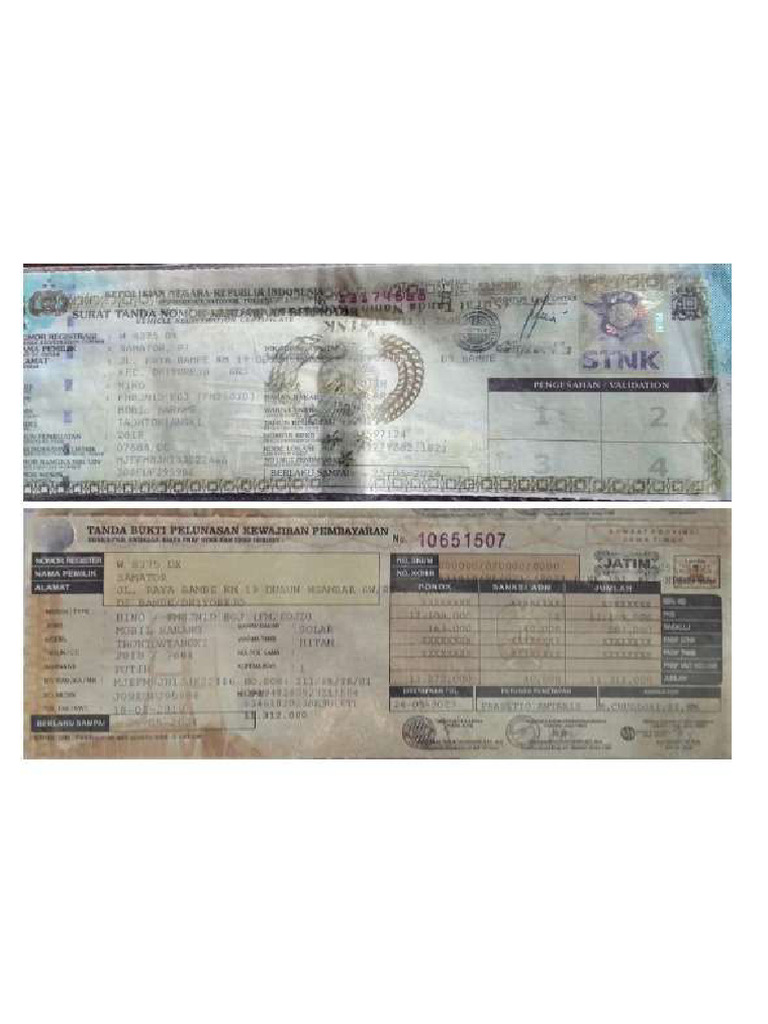 1 & 2 Valid STNK | PDF