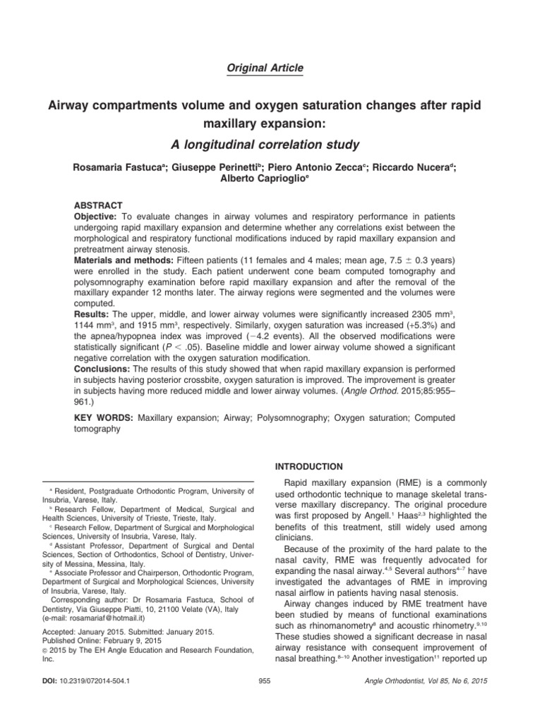 Airway compartments volume and oxygen saturation changes after rapid | PDF | Regression Analysis ...