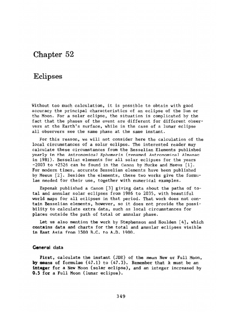 Astr-Algorithm ch52 Eclipses | PDF