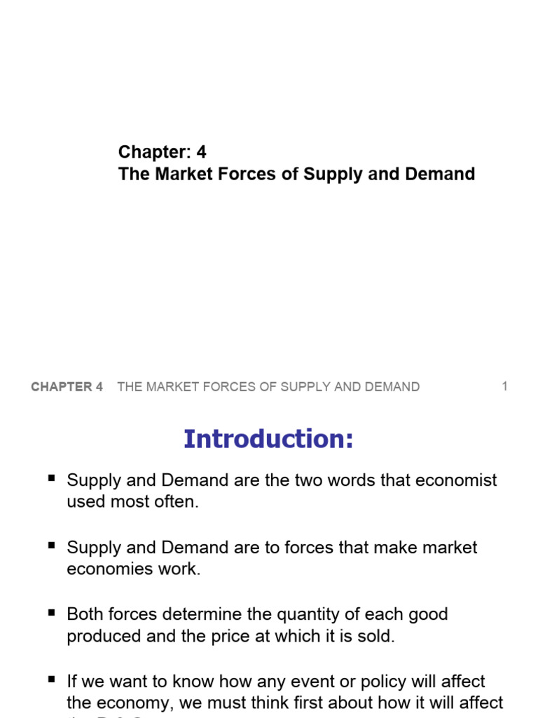 Mankiew Chapter 4 Micro 2nd Week | PDF | Supply And Demand | Supply (Economics)
