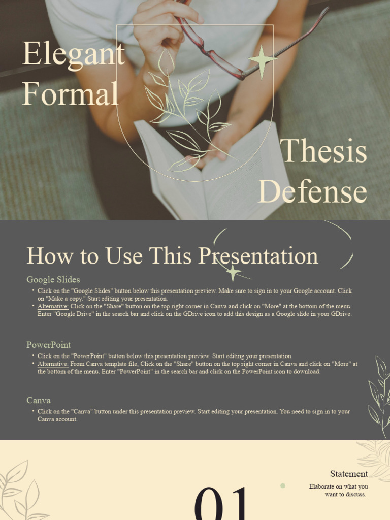 Classy Minimalistic Elegant Formal Thesis Defense Presentation | PDF ...